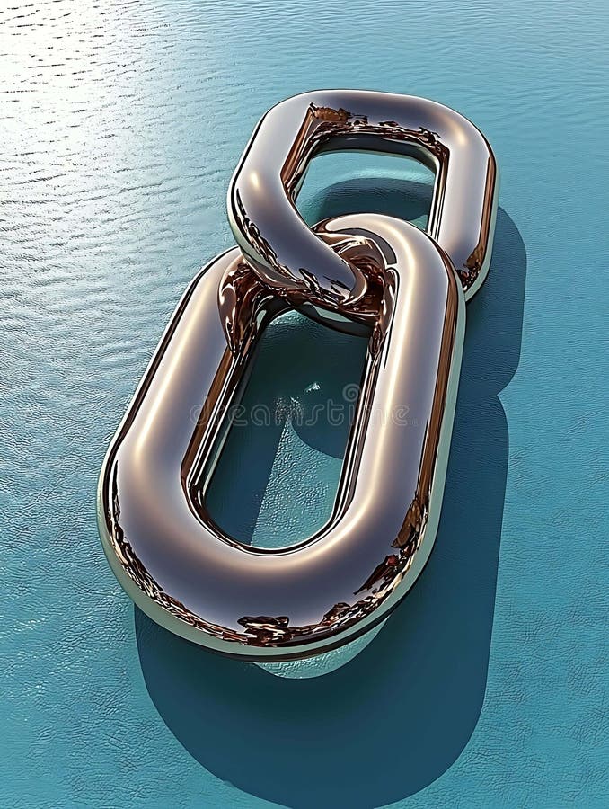 Two Gleaming Metallic Links Interlock Creating A Powerful Visual Metaphor For Connection