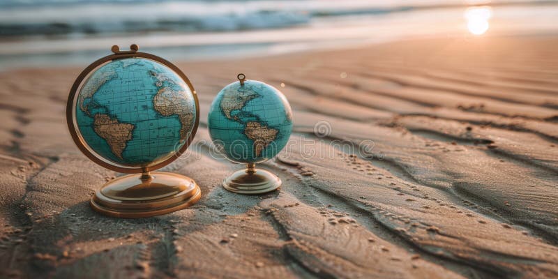 Two globes are on stock photo. Image of education, generated - 316741364