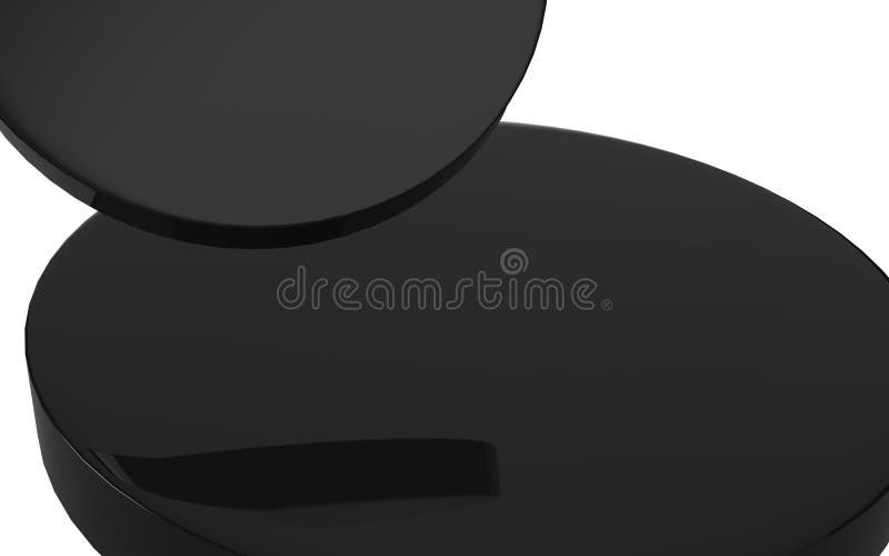 Abstract Glossy Black Circular Shape Focus View , 3d Render White ...