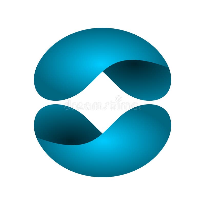 Shiny Blue Sphere Logo Template. Modern Water Wavy Symbol. Stock Vector ...