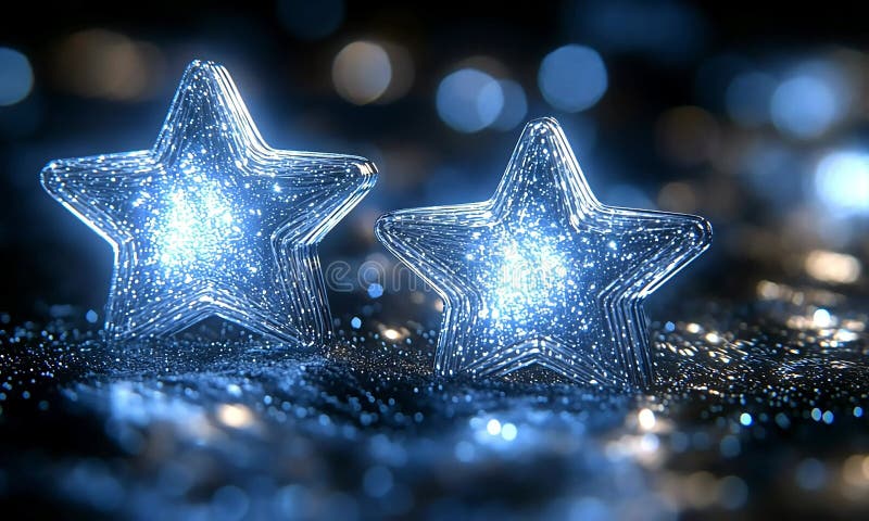 Two Glowing Blue Stars on a Dark, Sparkly Surface Stock Footage - Video ...