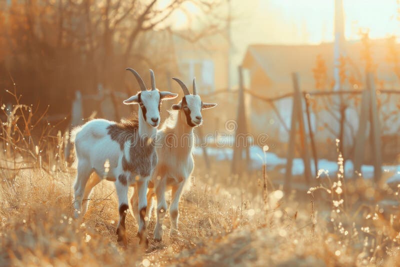 Two goats. Farm animals stock photo. Image of looking - 319955218