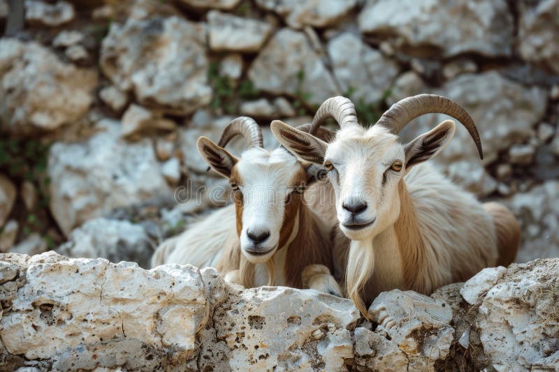 Two goats. Farm animals stock photo. Image of park, cheerful - 320231294