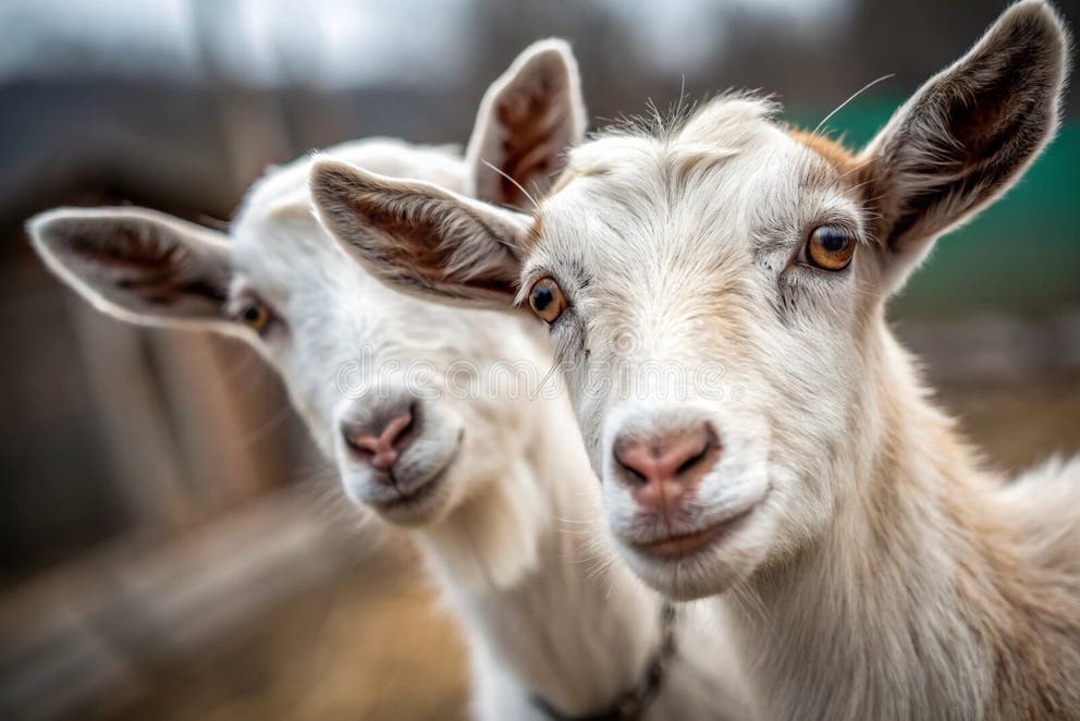 Two Goats Look at the Camera - Generated by Ai Stock Illustration ...