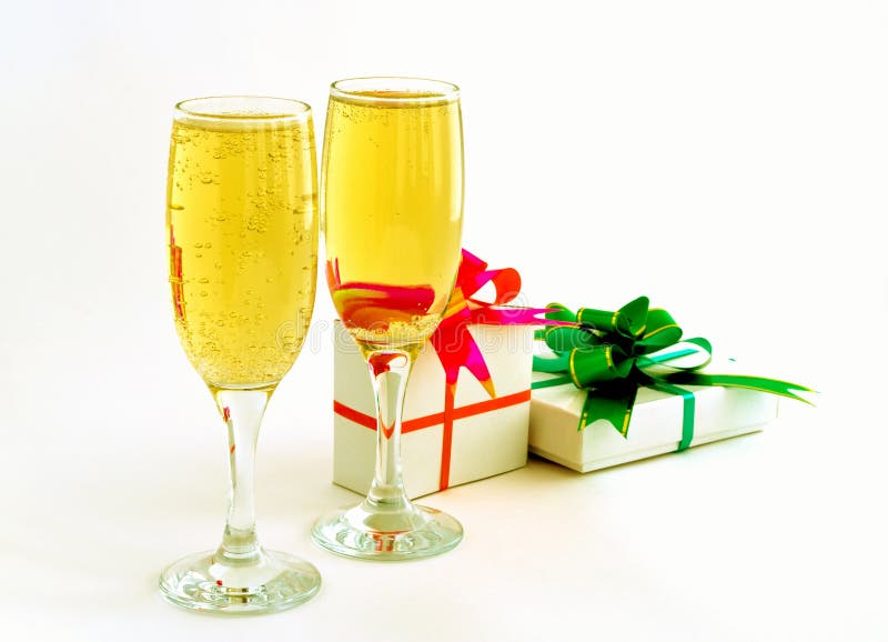 Two goblets, champaign. stock image. Image of happiness - 12236285