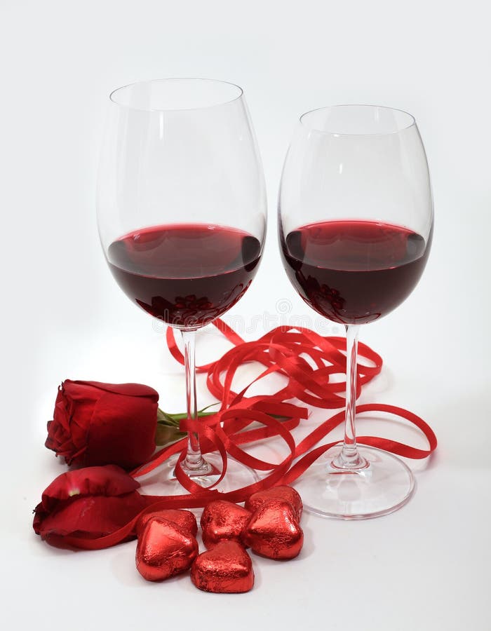 Two goblets with red wine stock photo. Image of isolated - 2264028