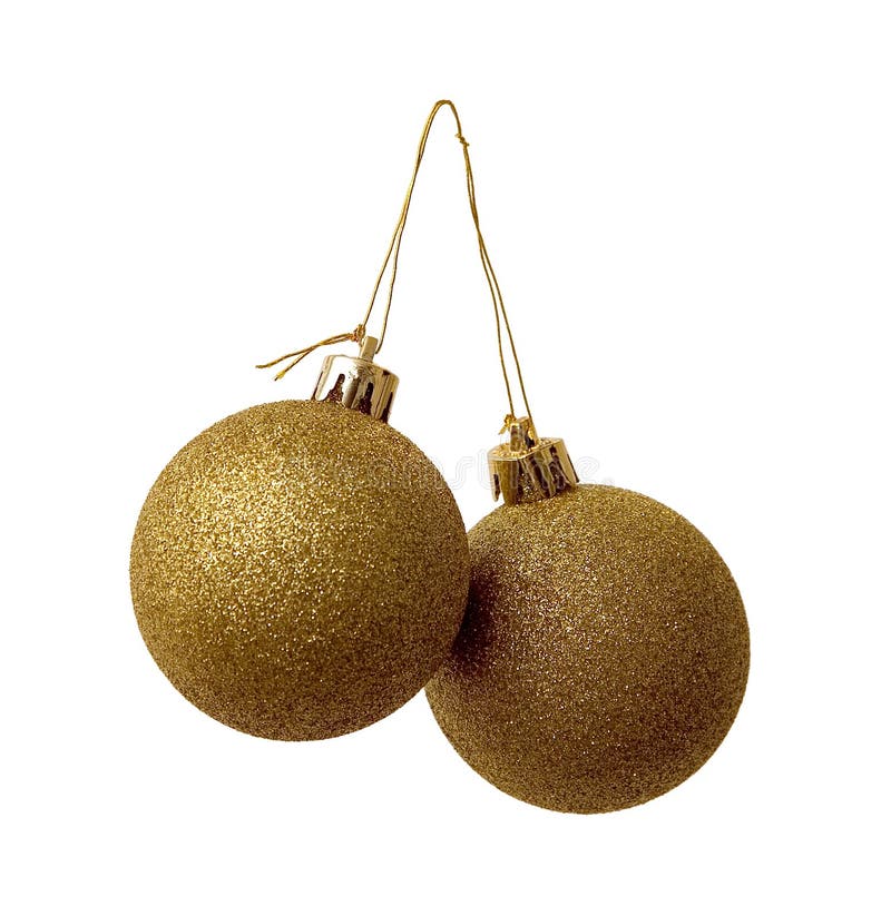 Two gold balls stock image. Image of decorating, merry - 1694355