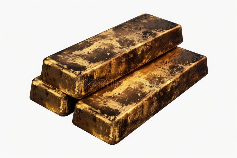 Two Gold Bars Stacked on Top of Each Other. Suitable for Financial ...