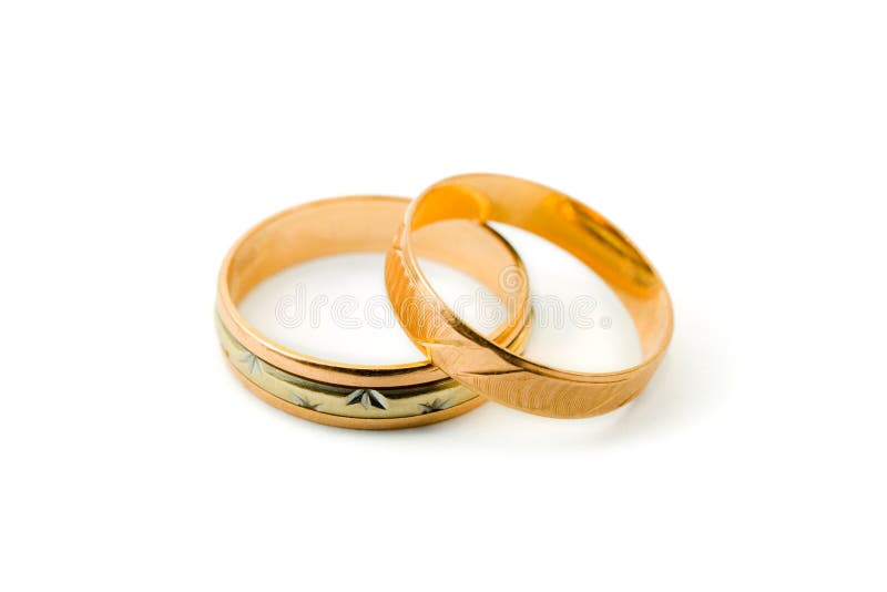 Connected Shiny Gold & Silver Ring Stock Image - Image of accessory ...