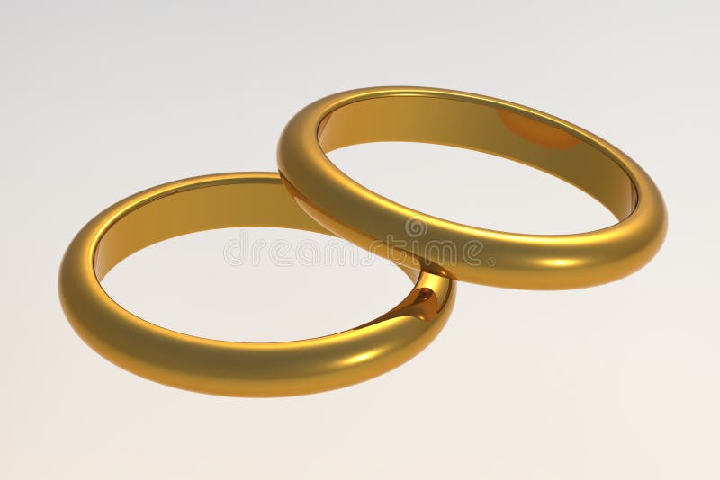 Two Gold Rings Stacked Together Stock Illustration - Illustration of ...
