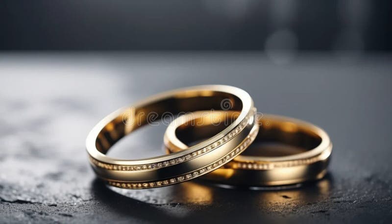 Two Gold Rings on Stone Background Stock Illustration - Illustration of ...