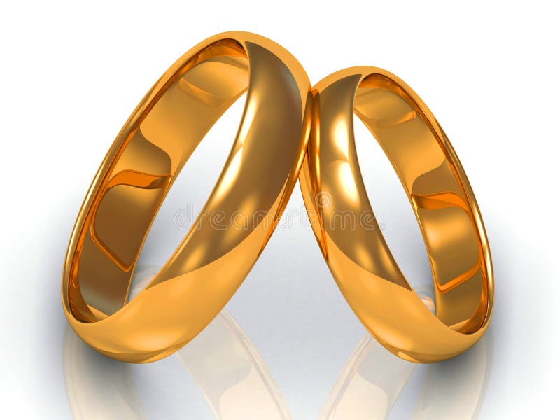 Two Gold Rings Tilted At Each Other Stock Illustration - Illustration ...
