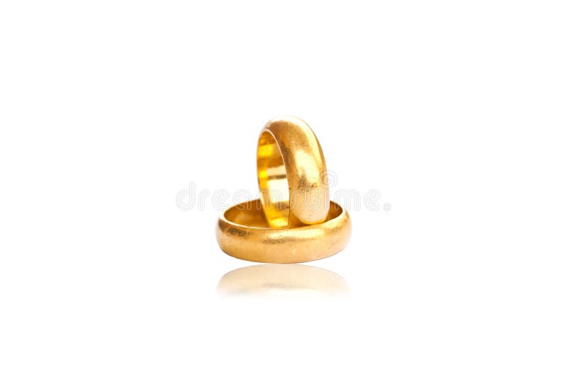 Two Gold Rings on the White with Shadow. Stock Photo - Image of chain ...