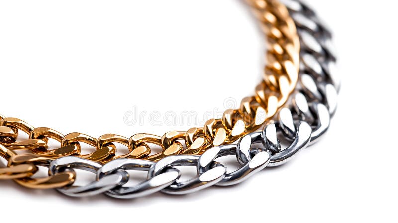 Two Gold and Silver Chains are Shown Side by Side Stock Illustration ...