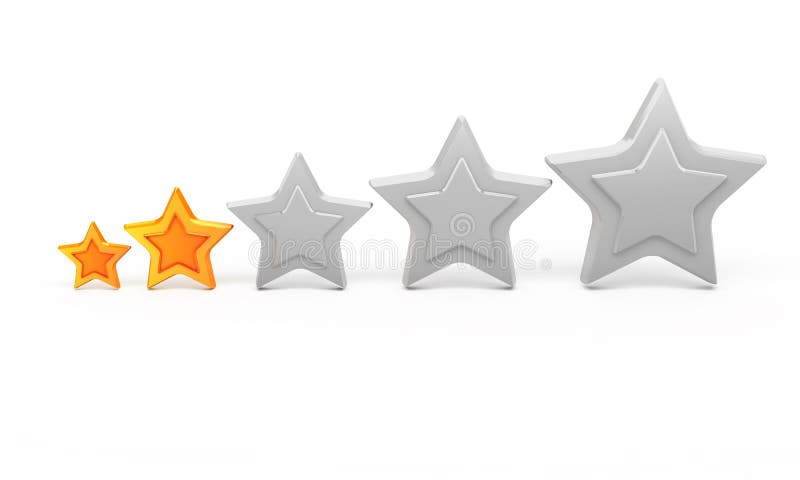 Two gold star for ranking stock illustration. Illustration of star ...