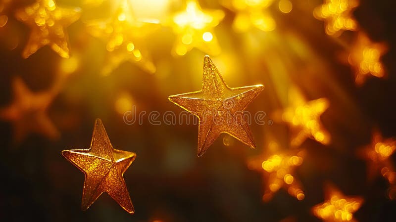 Gold Stars Falling on a Dark Background Stock Photo - Image of night ...