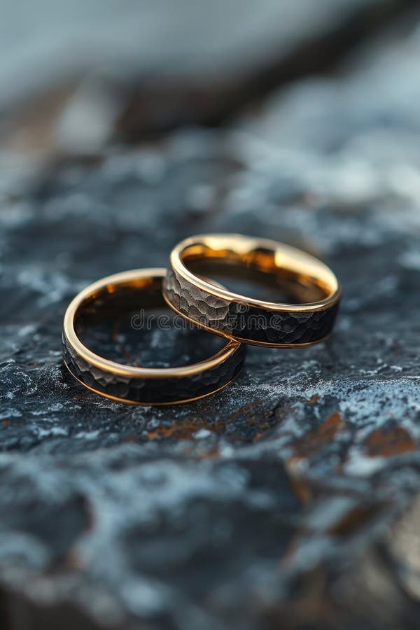 Two Gold Wedding Bands on a Casket. Gold Wedding Bands Stock Image ...