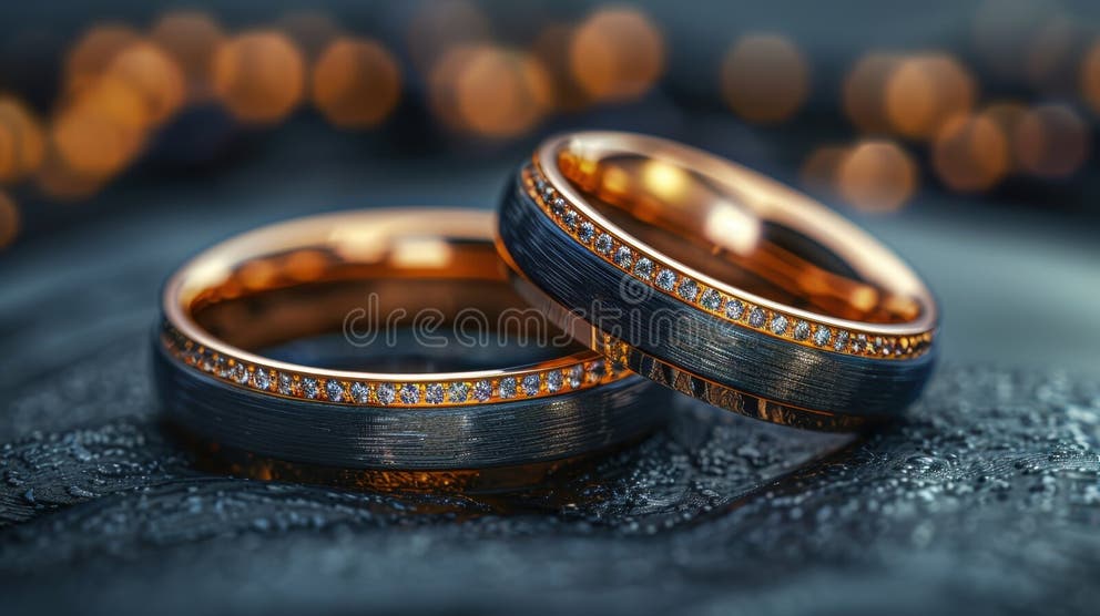 Two Gold Wedding Bands on a Casket. Gold Wedding Bands Stock Image ...