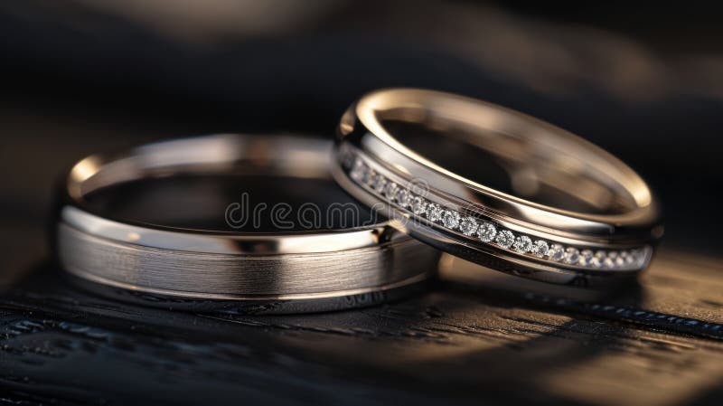 Two Gold Wedding Bands on a Casket. Gold Wedding Bands Stock Photo ...