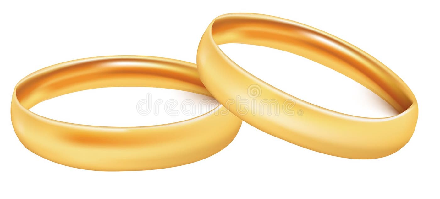 Two Gold Wedding Rings Stock Illustrations – 10,772 Two Gold Wedding ...