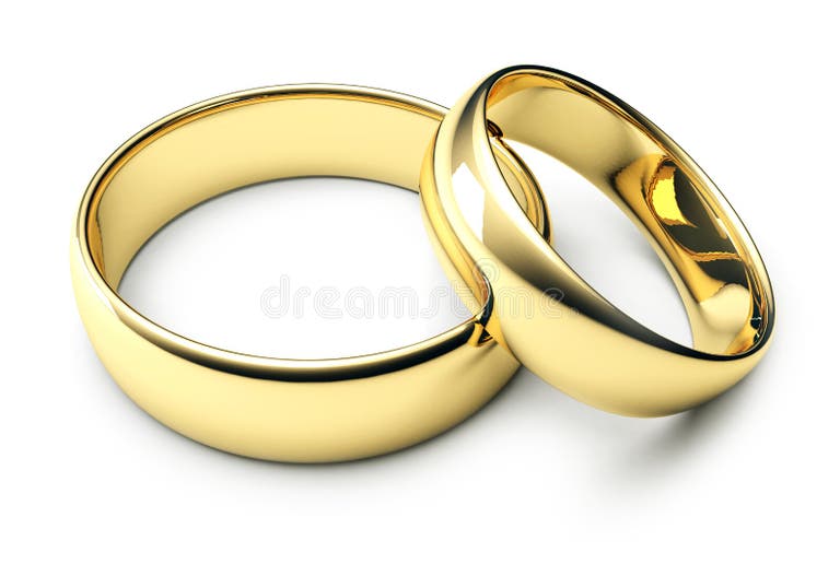 Two gold wedding rings stock illustration. Illustration of circle ...