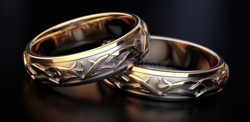 Two gold wedding rings stock image. Image of relationships - 324355943
