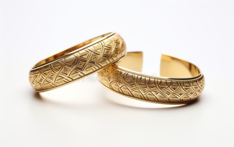 A Two Gold Wedding Rings Side by Side Stock Illustration - Illustration ...