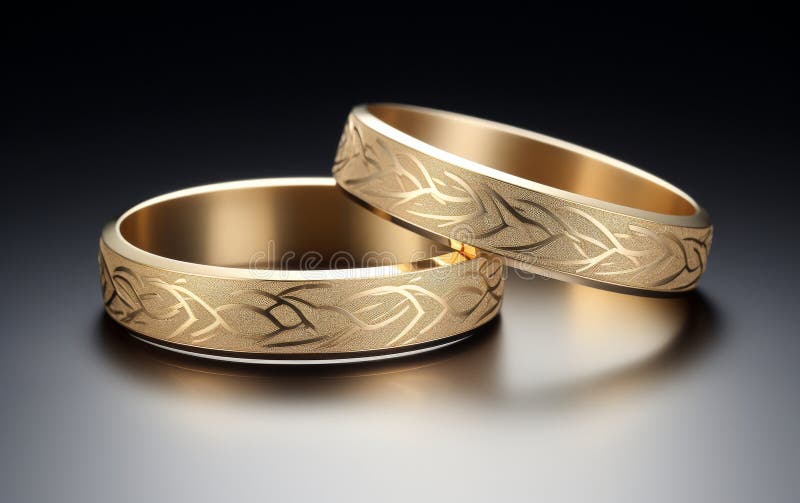 A Two Gold Wedding Rings Side by Side Stock Illustration - Illustration ...