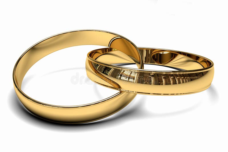 Two gold wedding rings stock illustration. Illustration of married ...