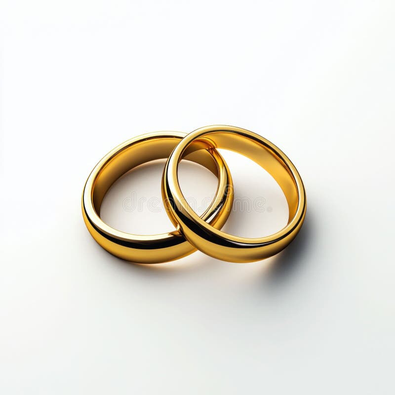 Two Gold Wedding Rings on White Background Stock Illustration ...
