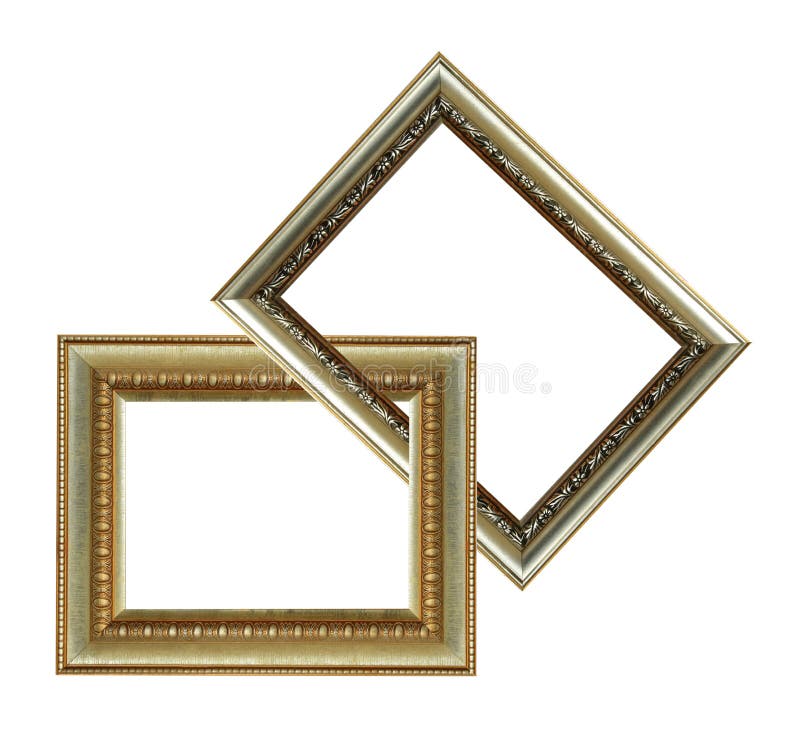 Two gold wood frames stock photo. Image of border, decorative - 34523462