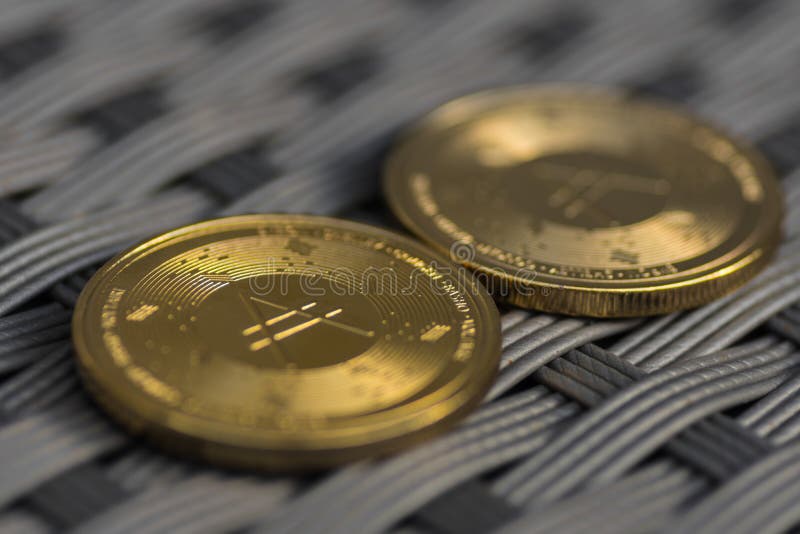 Two Golden Ada Coins from Cardano Currency Front and Back View Oblique ...