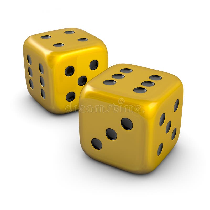 Golden dice stock illustration. Illustration of gaming - 23811698