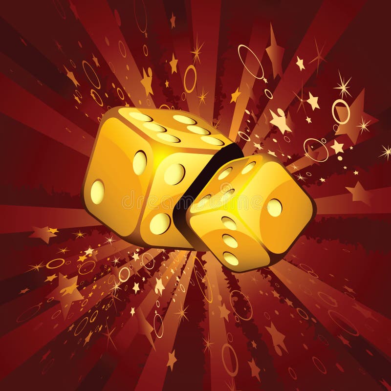 Two Golden Dice on Shiny Background Stock Vector - Illustration of ...