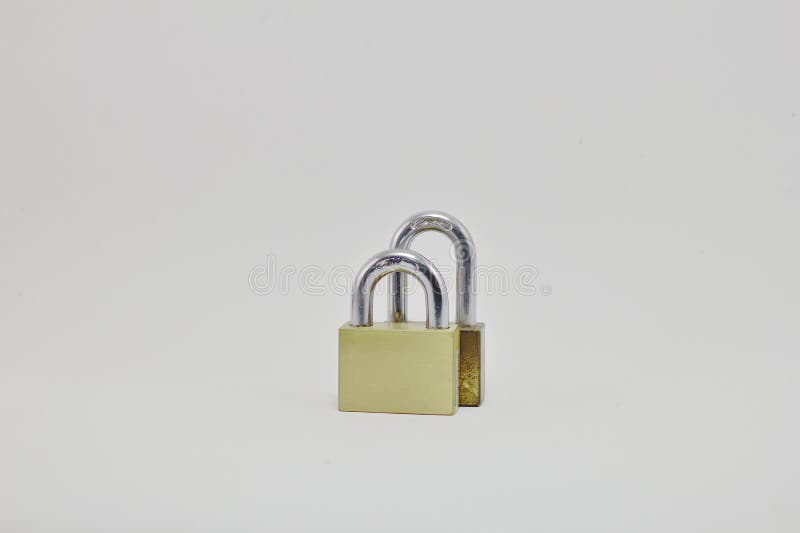 Two Golden Padlock on White Background. Stock Photo - Image of married ...