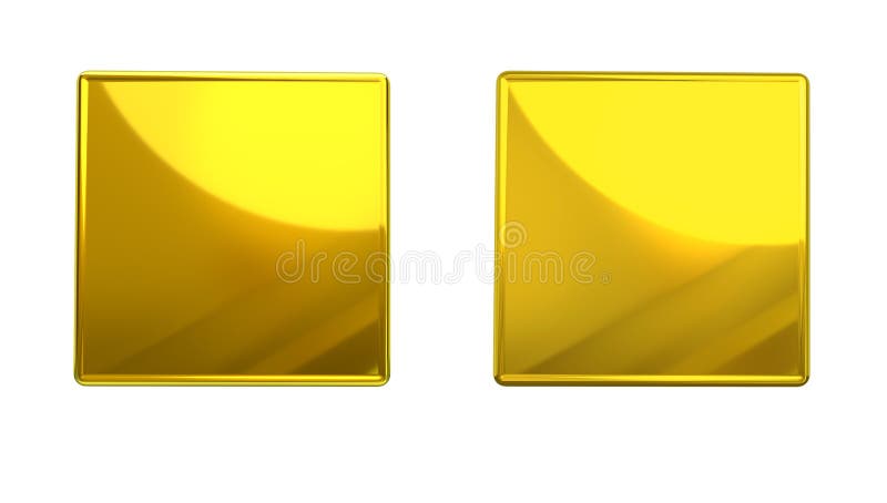 Two Golden Plates Set with Different Lighting. 3D Render Stock ...