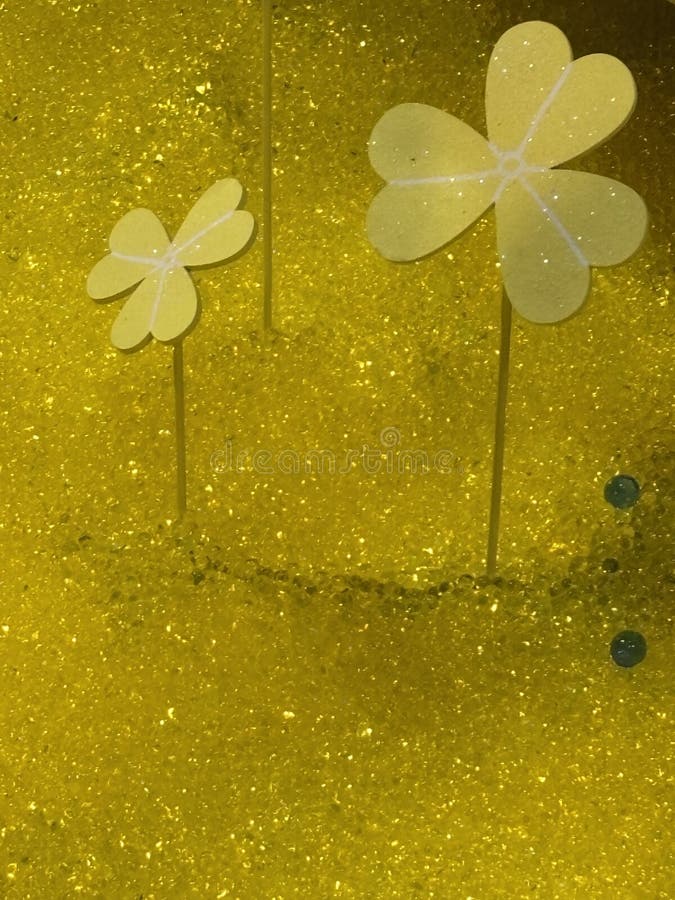 Two Golden Shiny Magic Shamrocks Stock Photo - Image of isolated ...