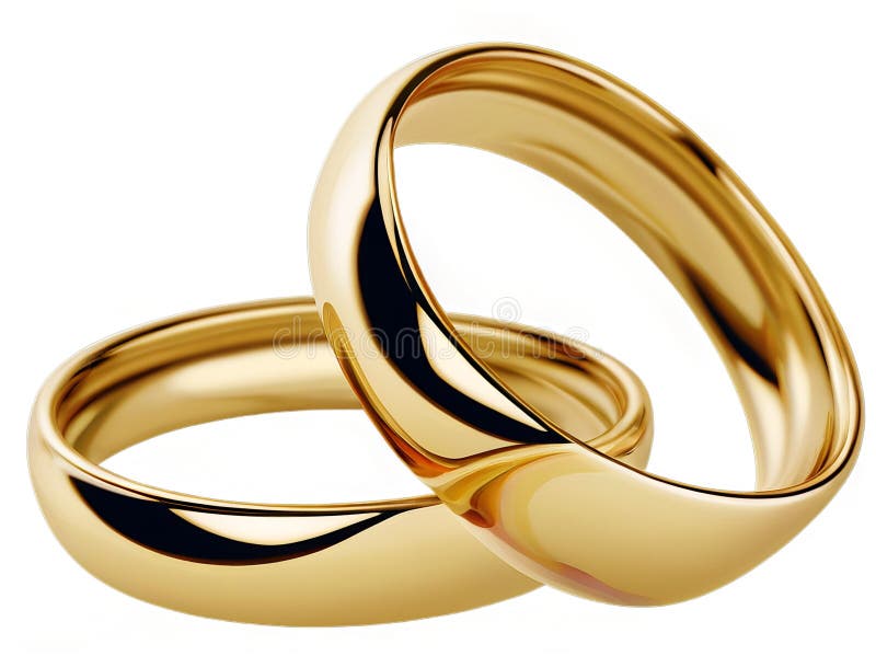 Two Golden Wedding Rings Cut Out Stock Illustration - Illustration of ...