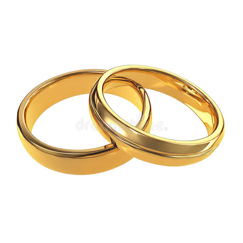 Two Golden Wedding Rings. Symbol of Love, Commitment. Elegant Design ...