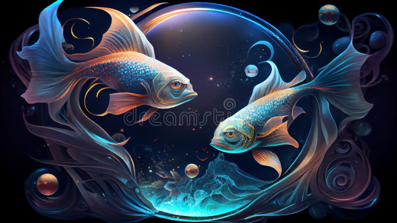 Two Goldfish in the Form of a Circle. Stock Illustration - Illustration ...