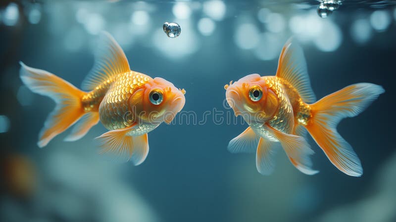 Two Goldfish Swim in a Fishbowl Stock Image - Image of fishbowl ...
