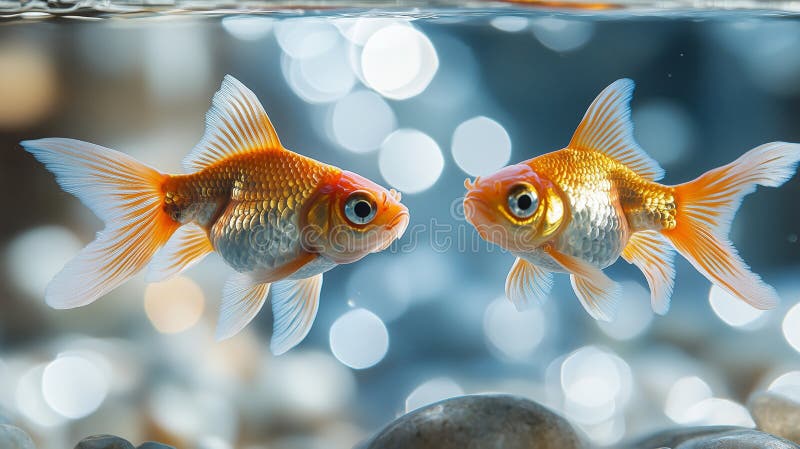 Two Goldfish Swim in a Fishbowl Stock Image - Image of bowl, small ...