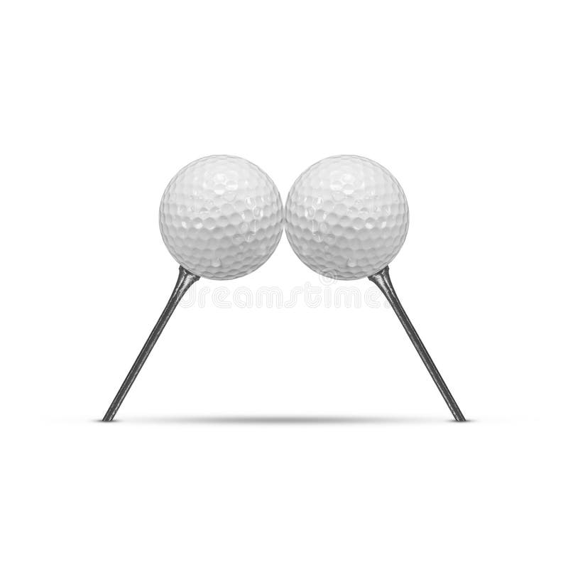 Two Golf Balls on Tee Isolated on White Background Stock Illustration ...
