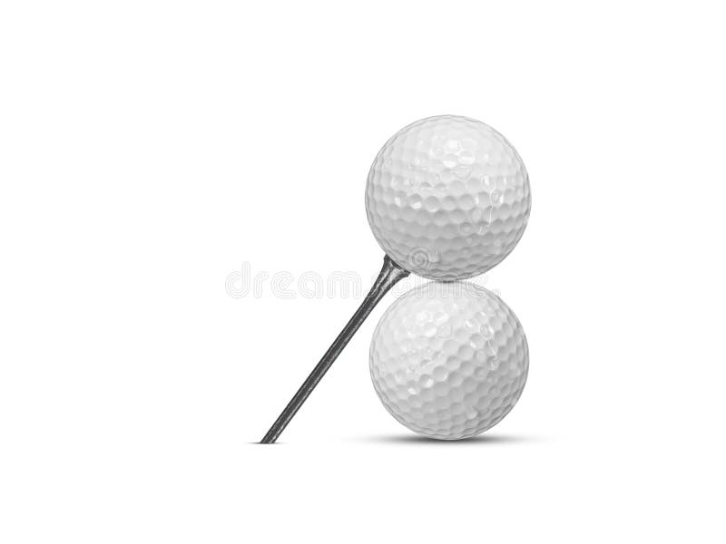 Two Golf Balls on Tee Isolated on White Background Stock Illustration ...