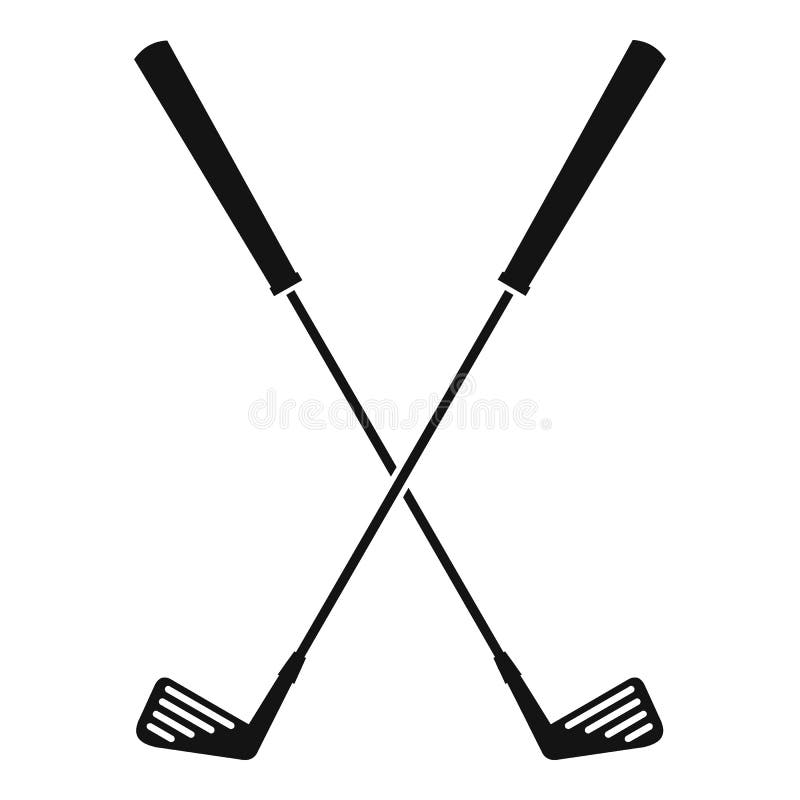 Two Golf Clubs Icon, Simple Style Stock Vector - Illustration of cart ...