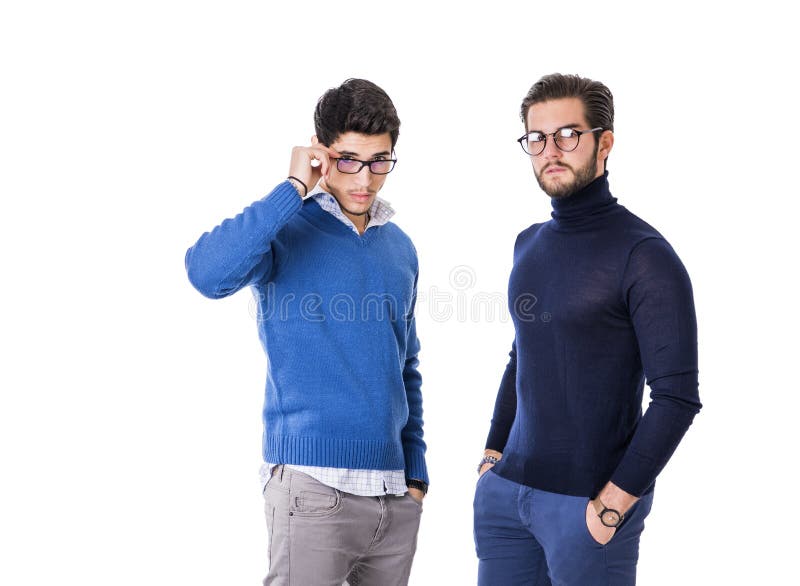 Two Good-looking Men in Stylish Clothes Stock Image - Image of handsome ...