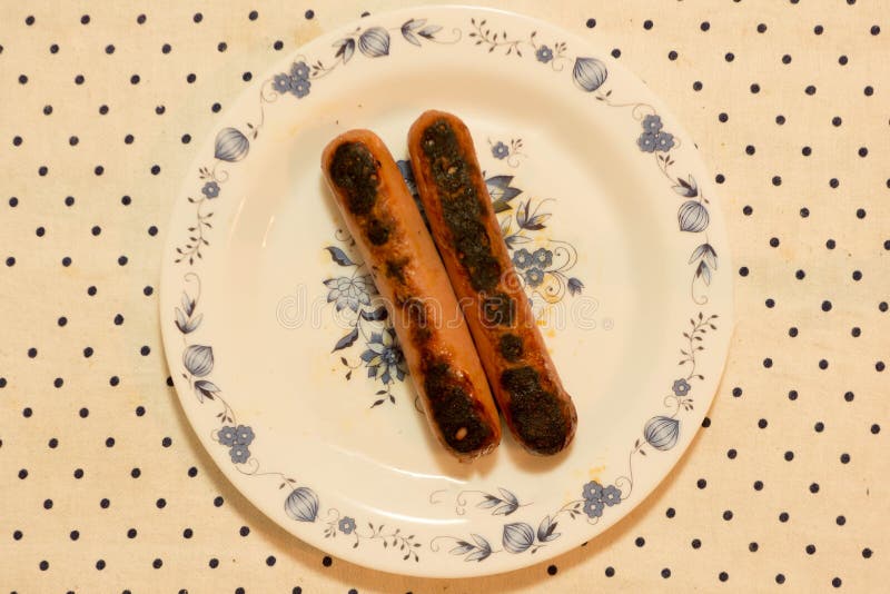 Two Good Sausages Cooked Ready To Eat Stock Photo - Image of dinner ...