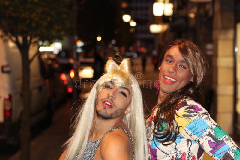 Two Gorgeous Transgender Women at Night Stock Image - Image of lgbtq ...