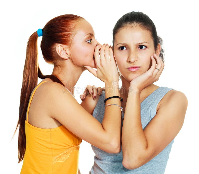 Two gossiping girls stock photo. Image of expression - 11920226