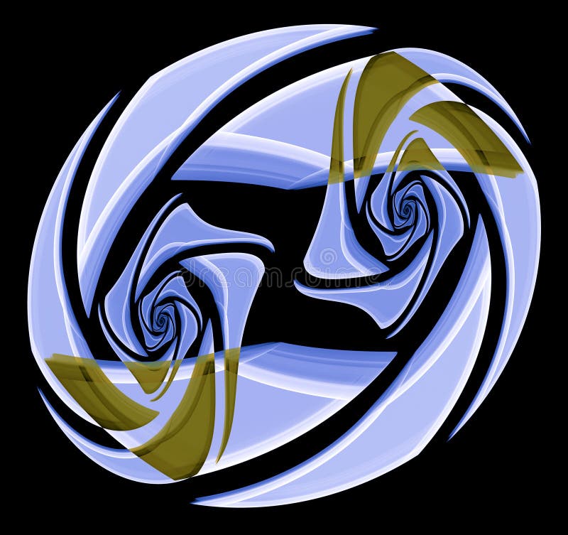 Two Graceful Spirals, Composed of Dynamic Fragments, Overlap Each Other ...